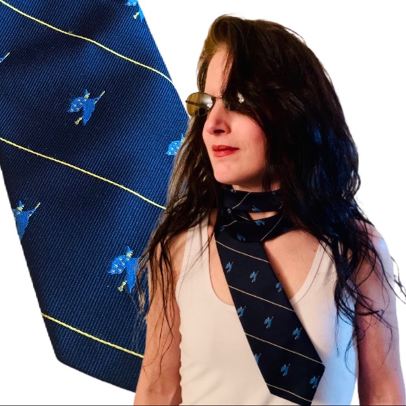 Vintage | Accessories | Vintage Witch Mens Tie Blue Euc | Poshmark
